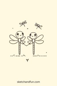 39+ Easy Cute Dragonfly Drawing Ideas - Sketch and Fun