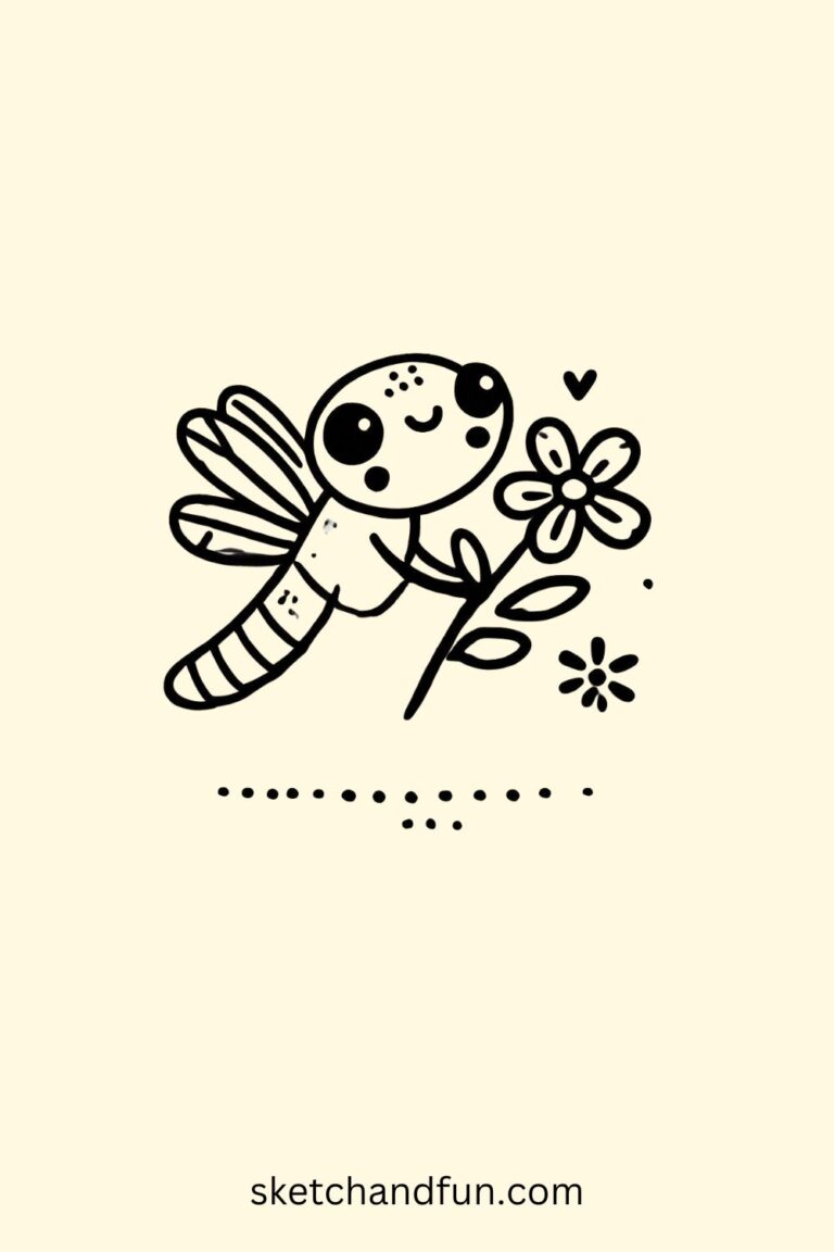 39+ Easy Cute Dragonfly Drawing Ideas - Sketch and Fun