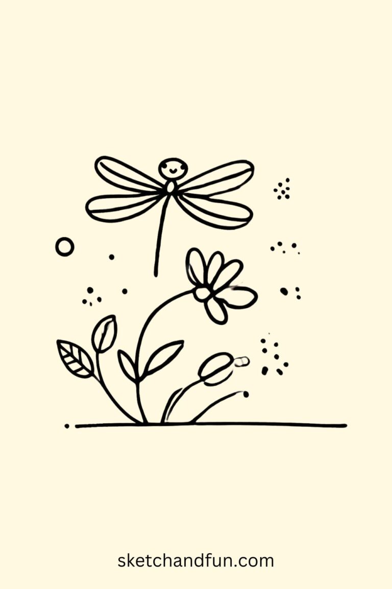 39+ Easy Cute Dragonfly Drawing Ideas - Sketch and Fun