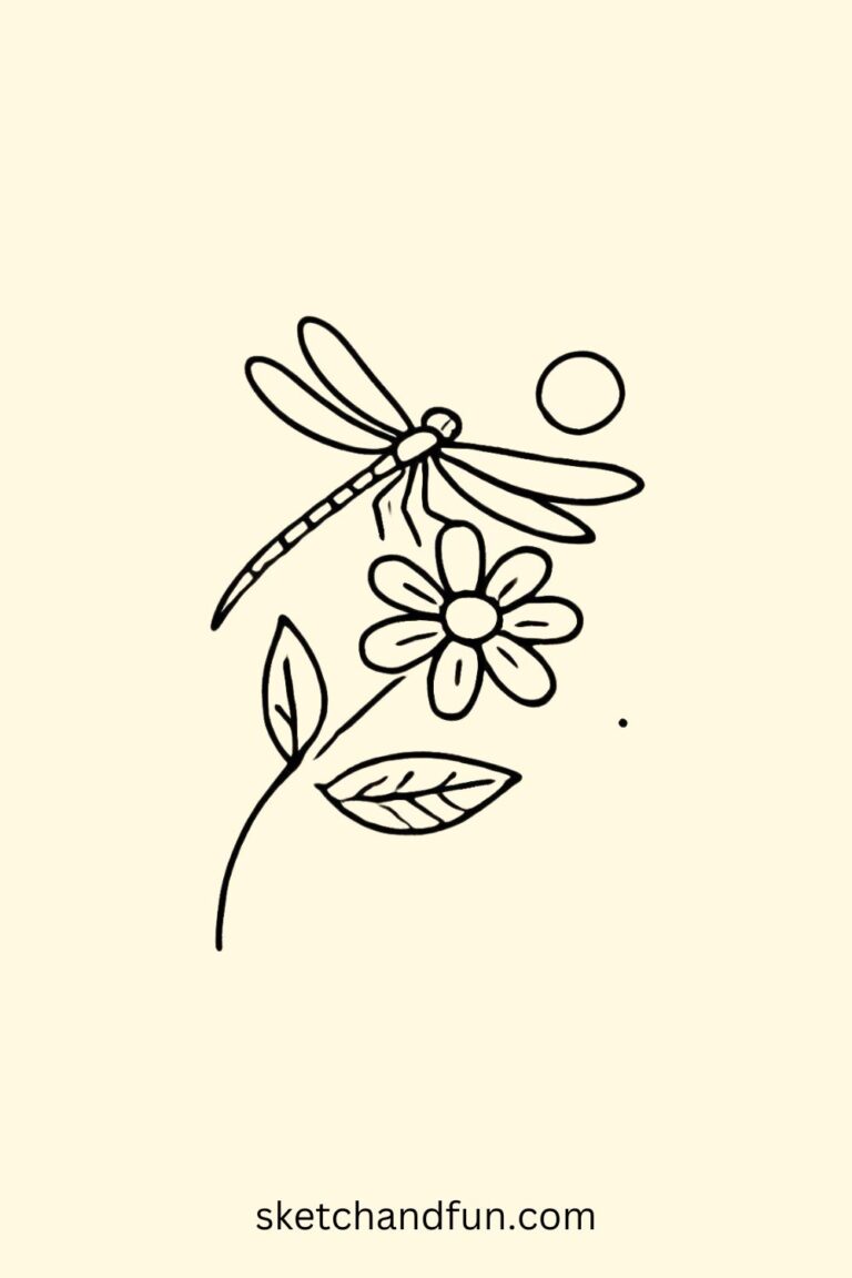 39+ Easy Cute Dragonfly Drawing Ideas - Sketch and Fun
