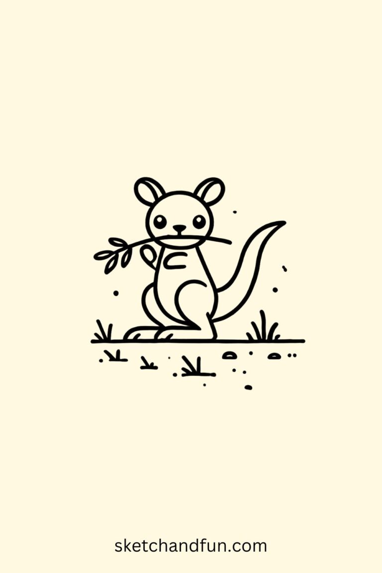 40+ Easy Cute Kangaroo Drawing Ideas - Sketch and Fun