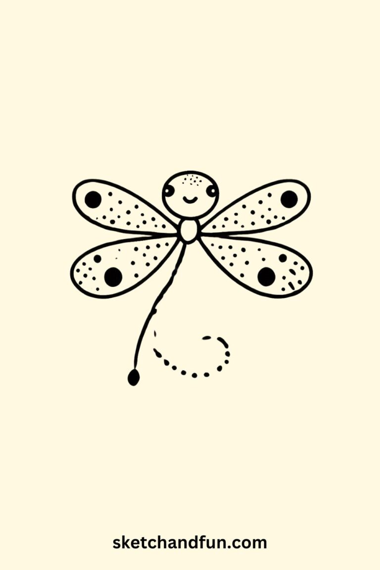 39+ Easy Cute Dragonfly Drawing Ideas - Sketch and Fun