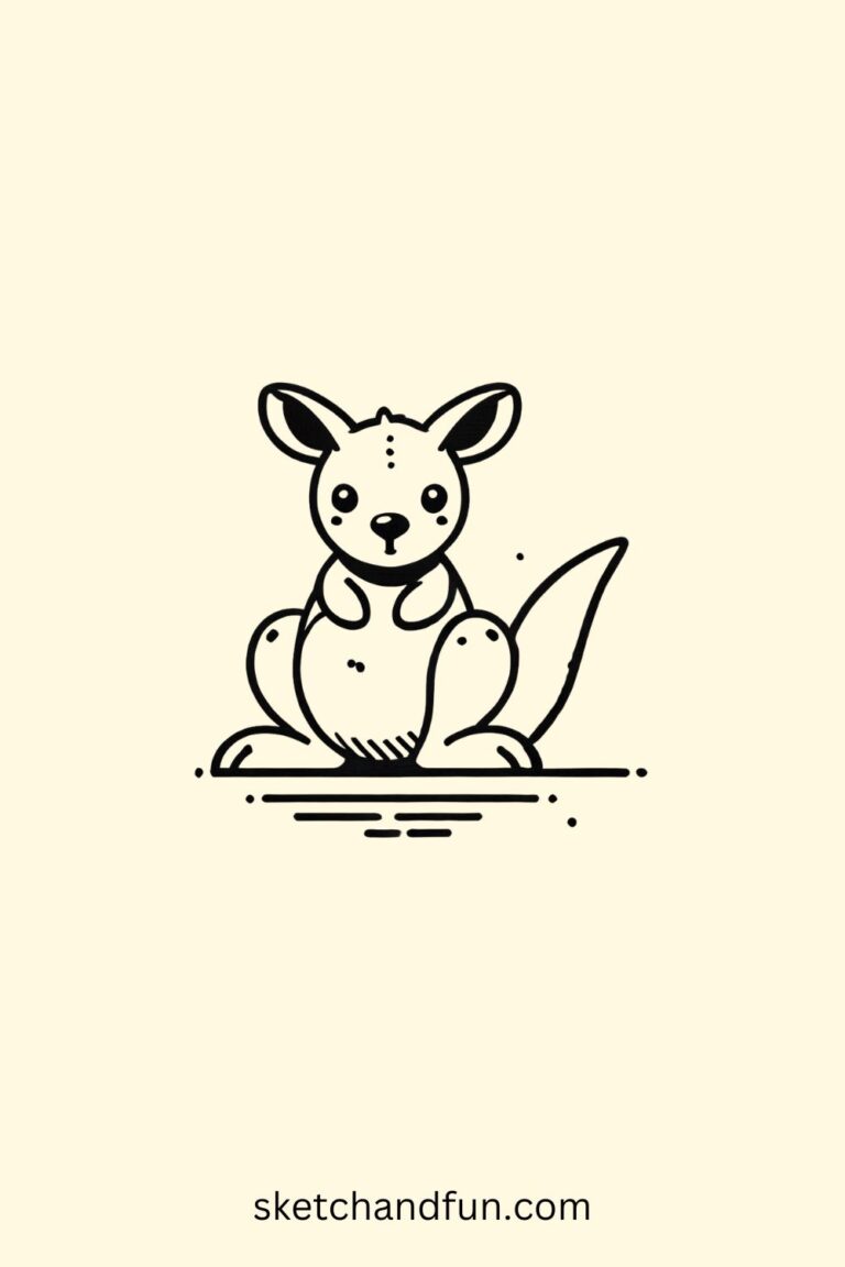 40+ Easy Cute Kangaroo Drawing Ideas - Sketch and Fun