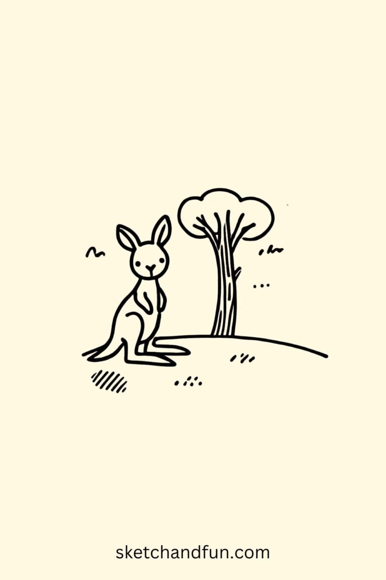 40+ Easy Cute Kangaroo Drawing Ideas - Sketch and Fun