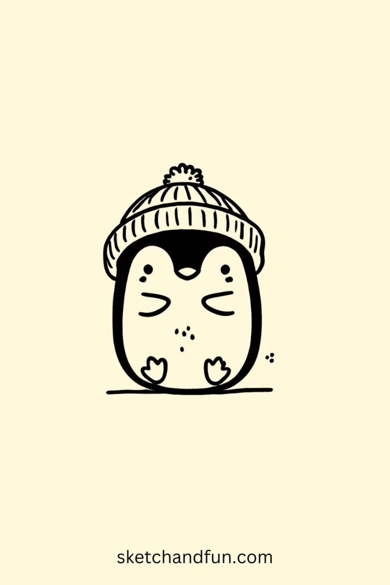 39+ Easy Cute Penguin Drawing Ideas - Sketch and Fun