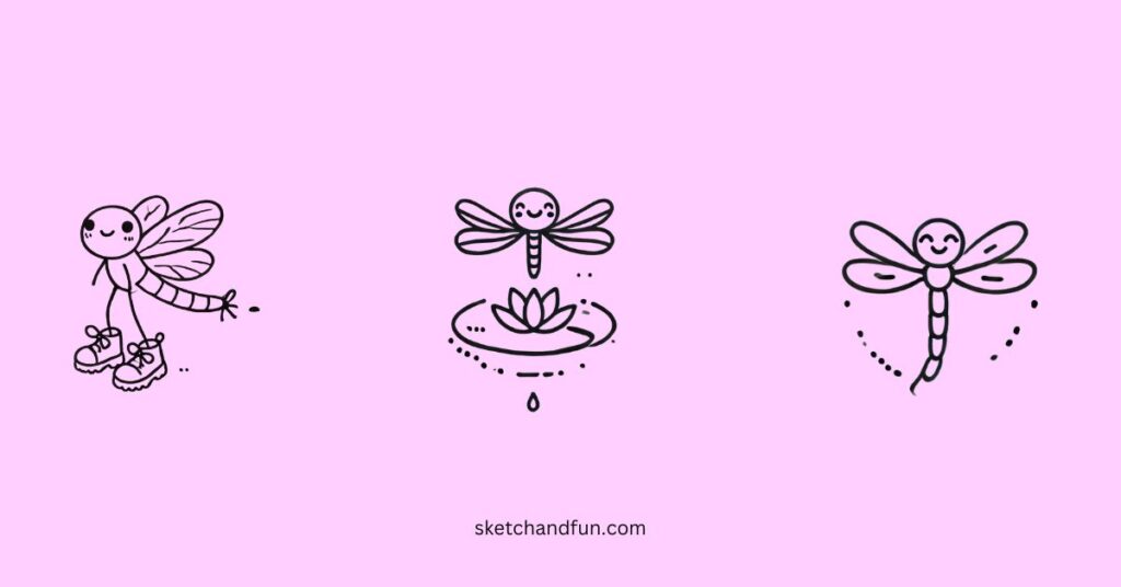 39+ Easy Cute Dragonfly Drawing Ideas - Sketch and Fun