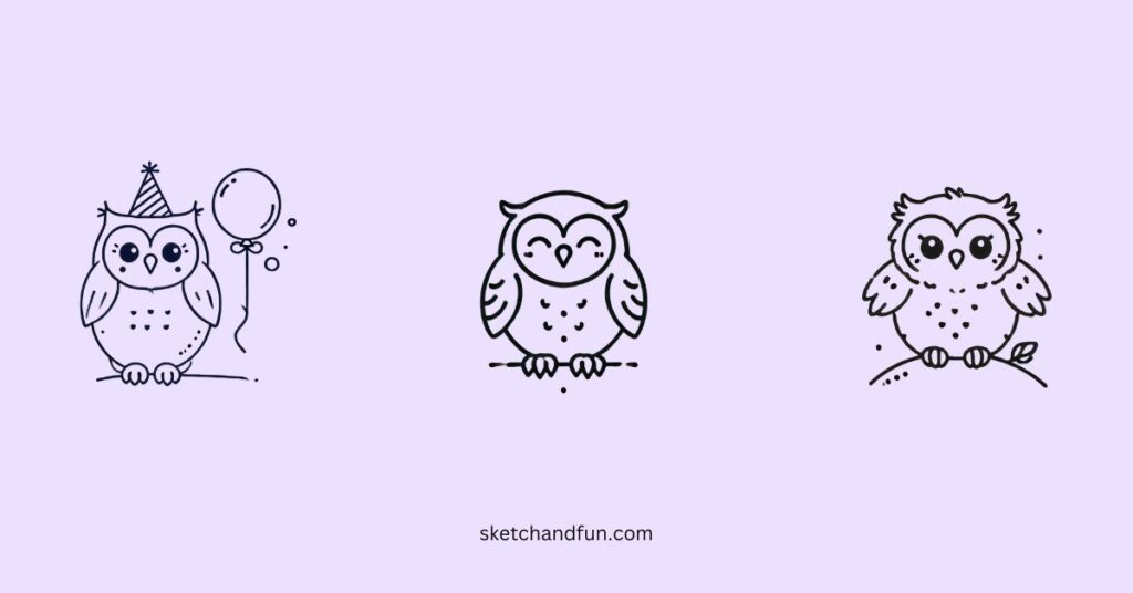 40+ Easy Cute Owl Drawing Ideas - Sketch and Fun