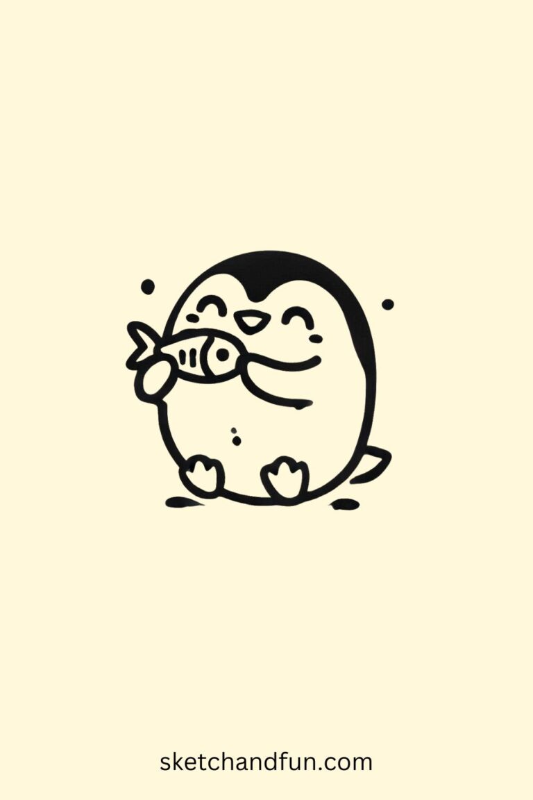 39+ Easy Cute Penguin Drawing Ideas - Sketch and Fun