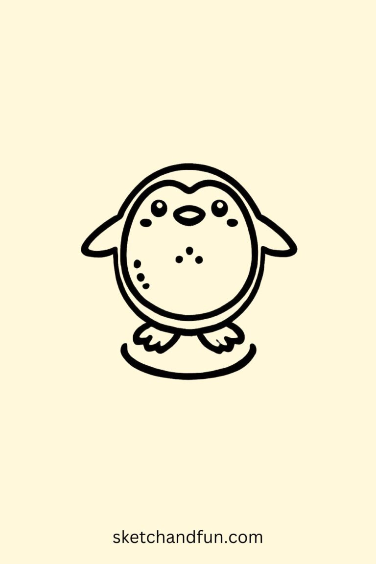 39+ Easy Cute Penguin Drawing Ideas - Sketch and Fun
