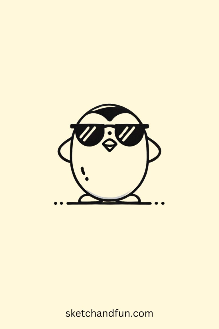 39+ Easy Cute Penguin Drawing Ideas - Sketch and Fun