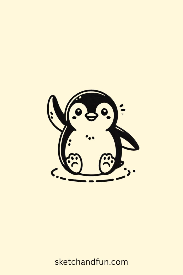39+ Easy Cute Penguin Drawing Ideas - Sketch and Fun