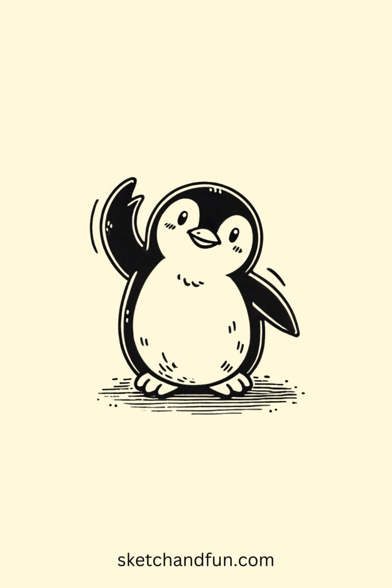 39+ Easy Cute Penguin Drawing Ideas - Sketch and Fun