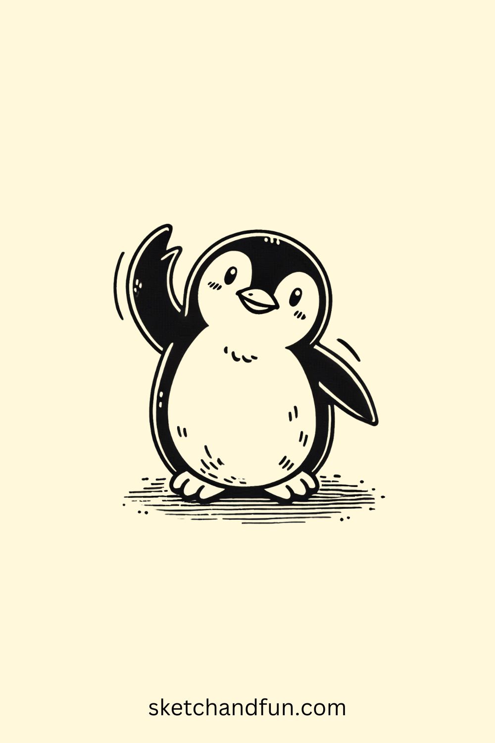 39+ Easy Cute Penguin Drawing Ideas - Sketch and Fun