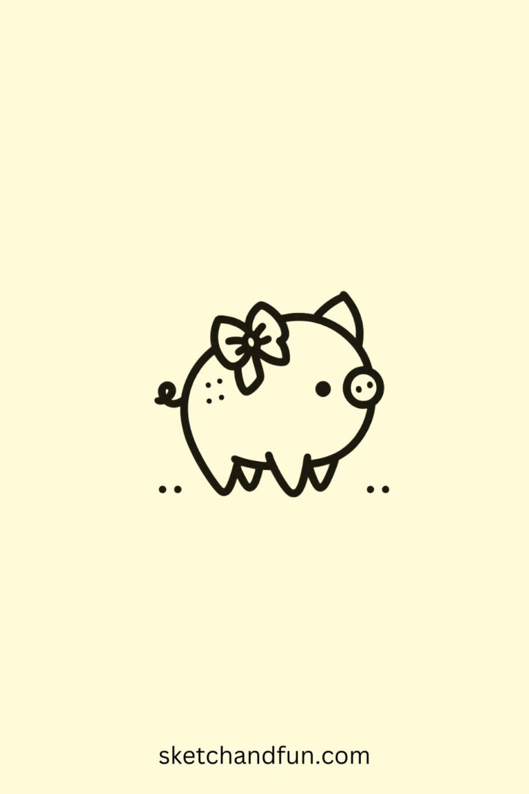 40+ Easy Cute Pig Drawing Ideas - Sketch and Fun
