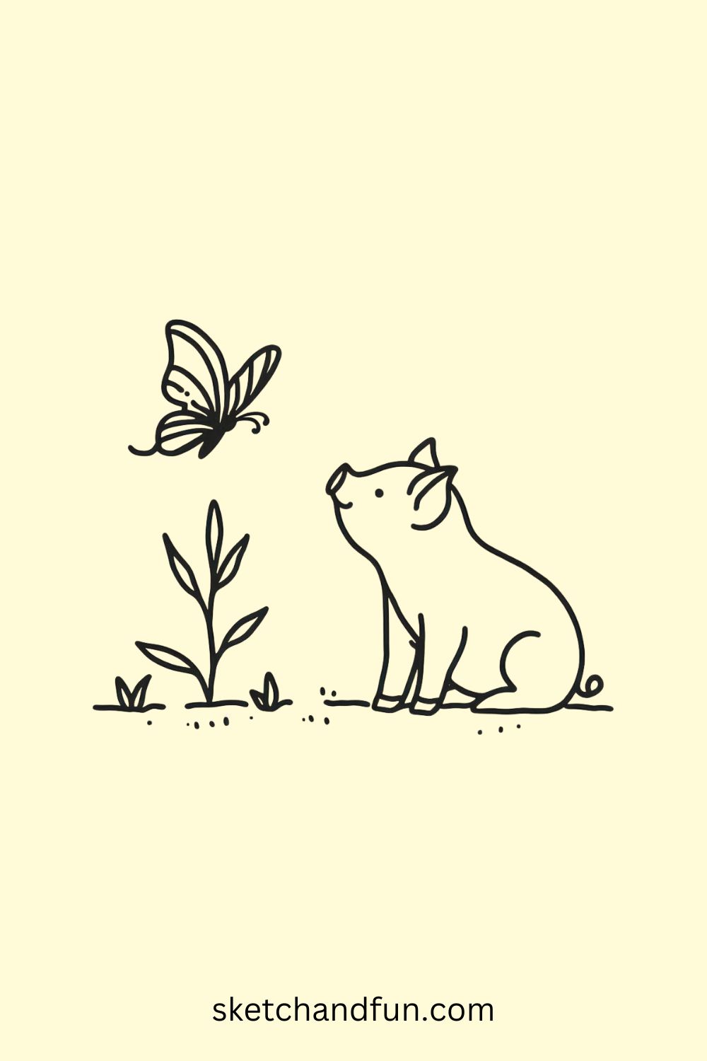 40+ Easy Cute Pig Drawing Ideas - Sketch and Fun