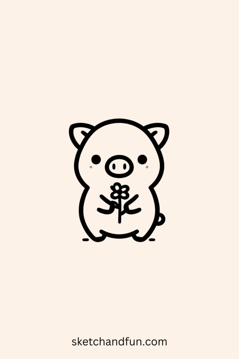 40+ Easy Cute Pig Drawing Ideas - Sketch and Fun