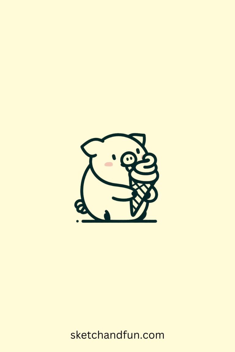 40+ Easy Cute Pig Drawing Ideas - Sketch and Fun