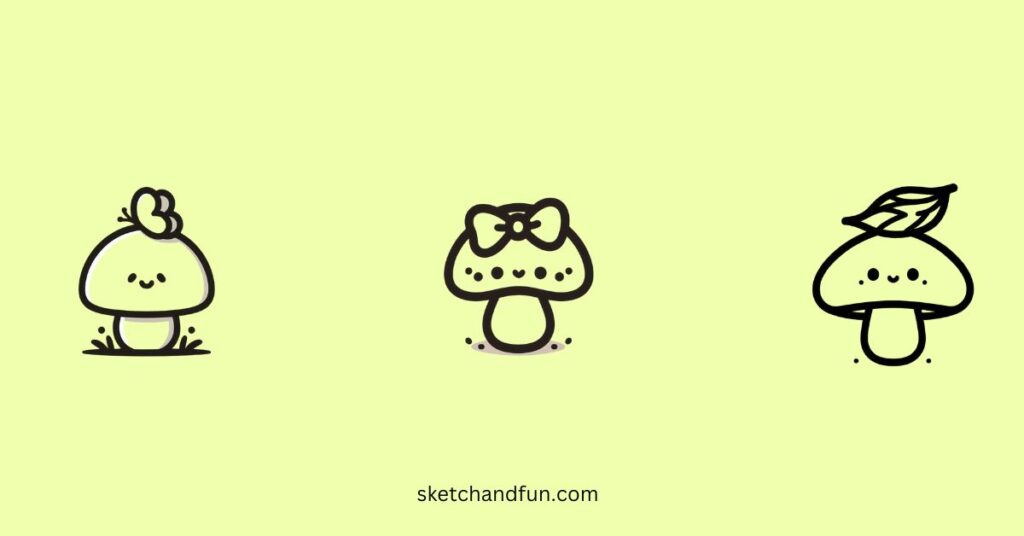 39+ Easy Cute Mushroom Drawing Ideas - Sketch and Fun