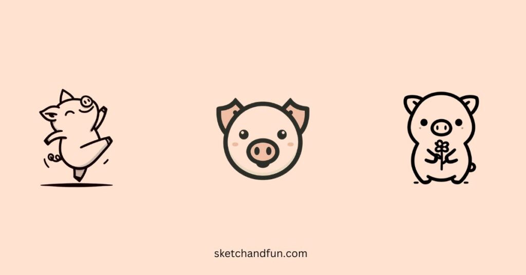 40+ Easy Cute Pig Drawing Ideas - Sketch and Fun