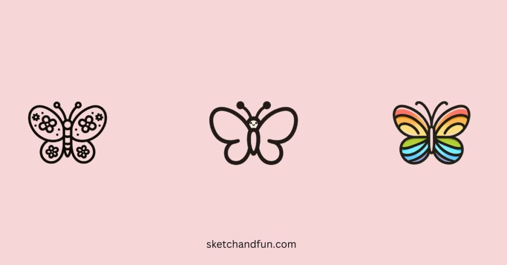 40+ Easy Cute Butterfly Drawing Ideas - Sketch and Fun