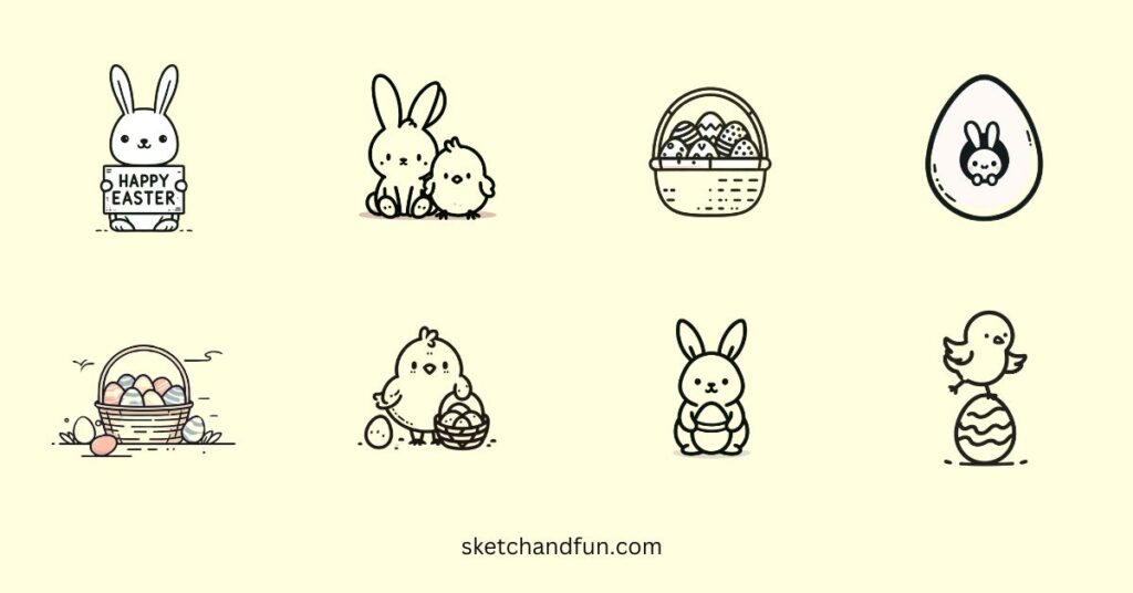 51+ Easy Cute Easter Drawing Ideas - Sketch and Fun