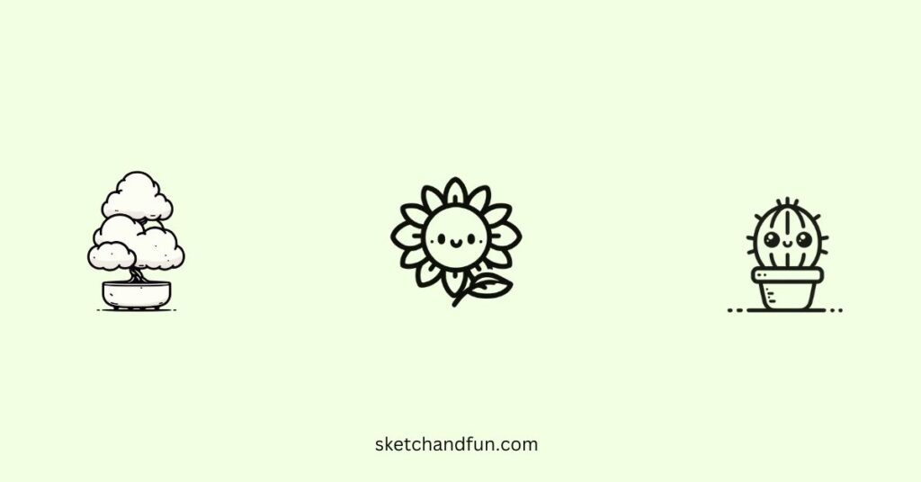 40+ Easy Cute Plant Drawing Ideas - Sketch and Fun