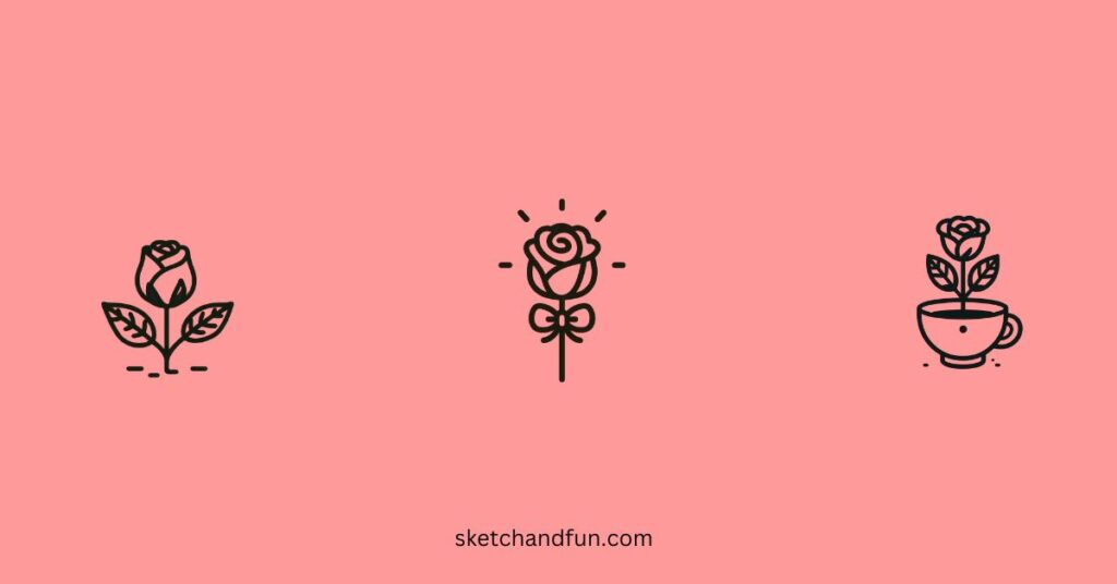 39+ Easy Cute Rose Drawing Ideas - Sketch and Fun