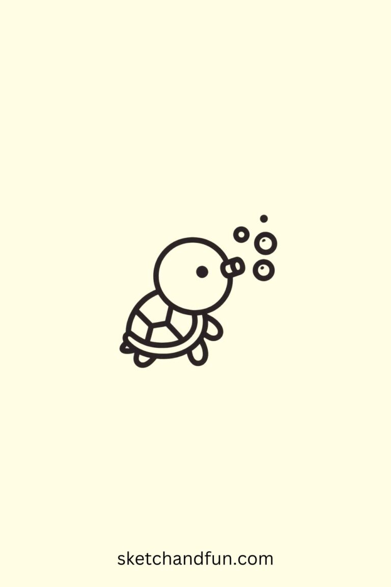 39+ Easy Cute Turtle Drawing Ideas - Sketch and Fun
