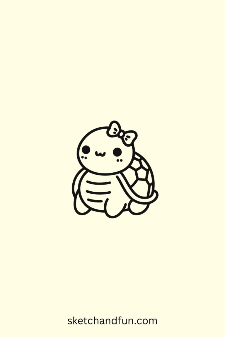 39+ Easy Cute Turtle Drawing Ideas - Sketch and Fun