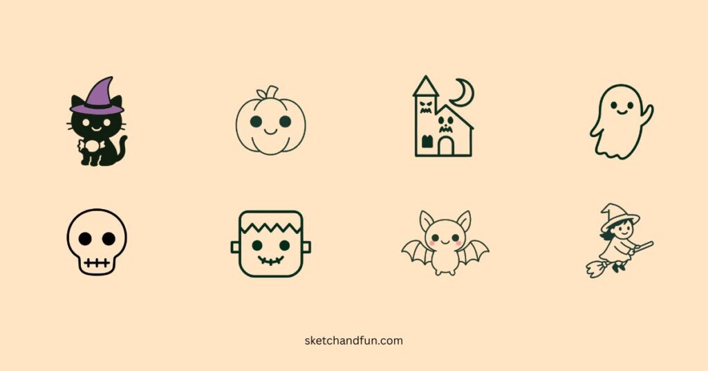 50+ Scary Cute Halloween Drawings - Sketch and Fun