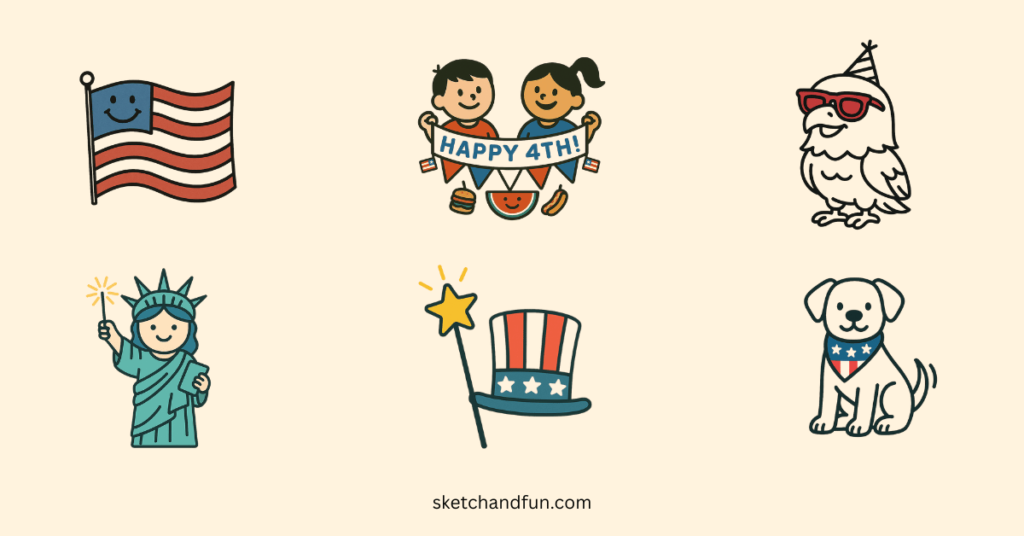 25+ Easy Cute 4th of July Drawing Ideas - Sketch and Fun