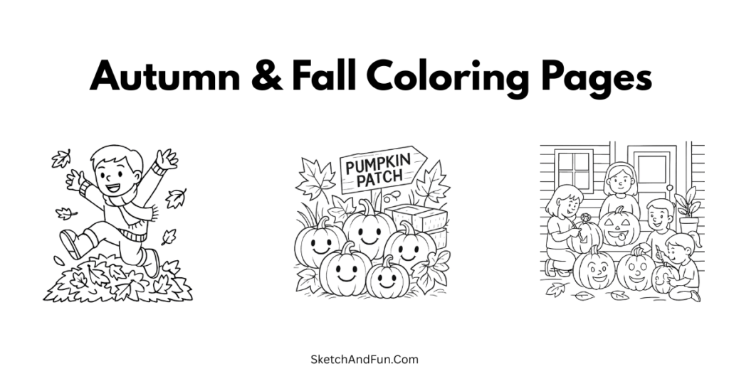 40+ Autumn & Fall Coloring Pages - Free PDF Printables