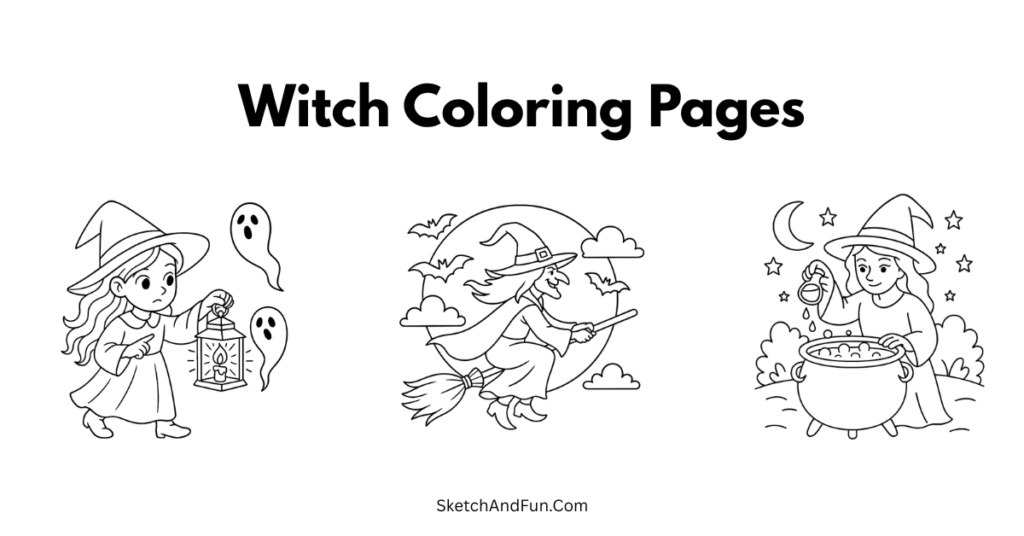 40+ Witch Coloring Pages - Free PDF Printables