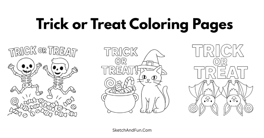 30+ Trick-Or-Treat Coloring Pages (Free PDF Printables)
