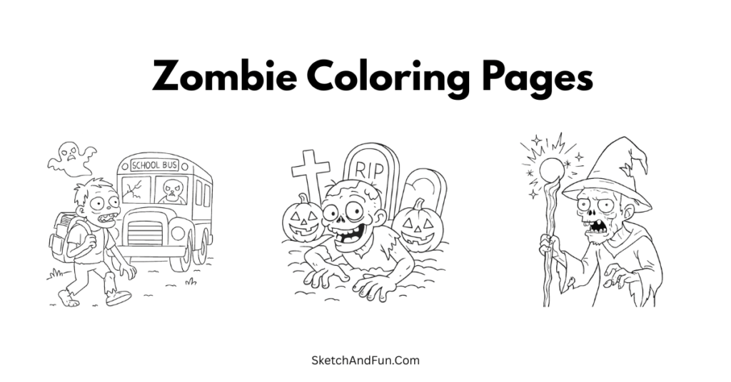 25+ Zombie Coloring Pages