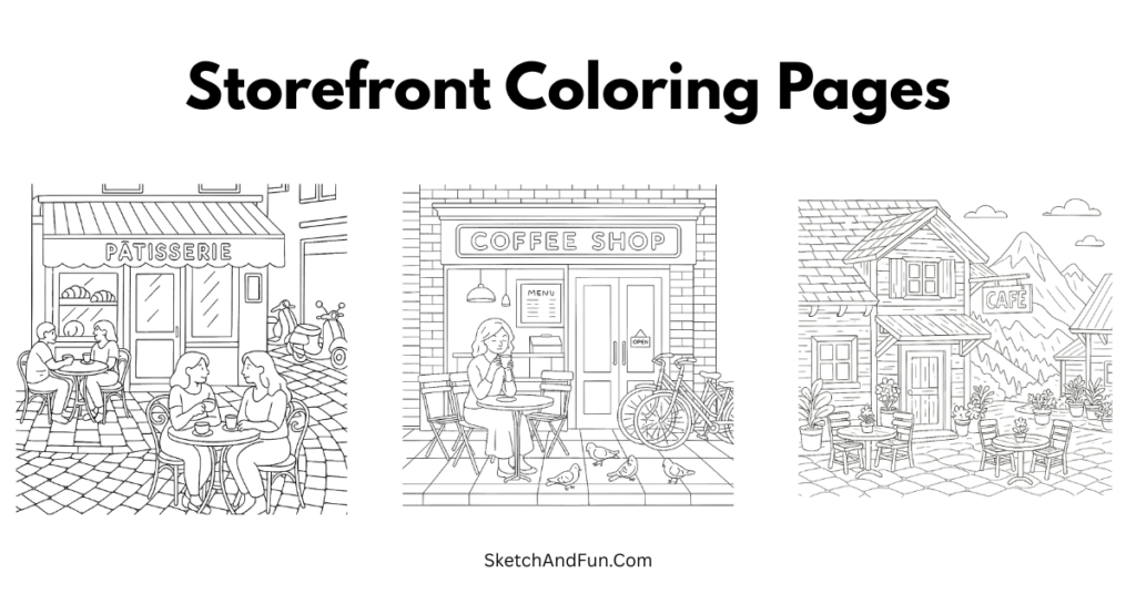 50+ Storefront Coloring Pages (Free PDF Printables)