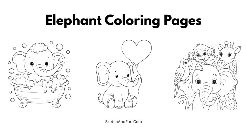 30+ Elephant Coloring Pages (Free PDF Printables)