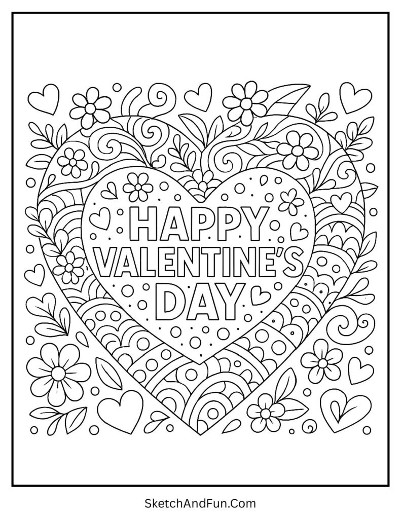 60+ Valentine’s Day Coloring Pages