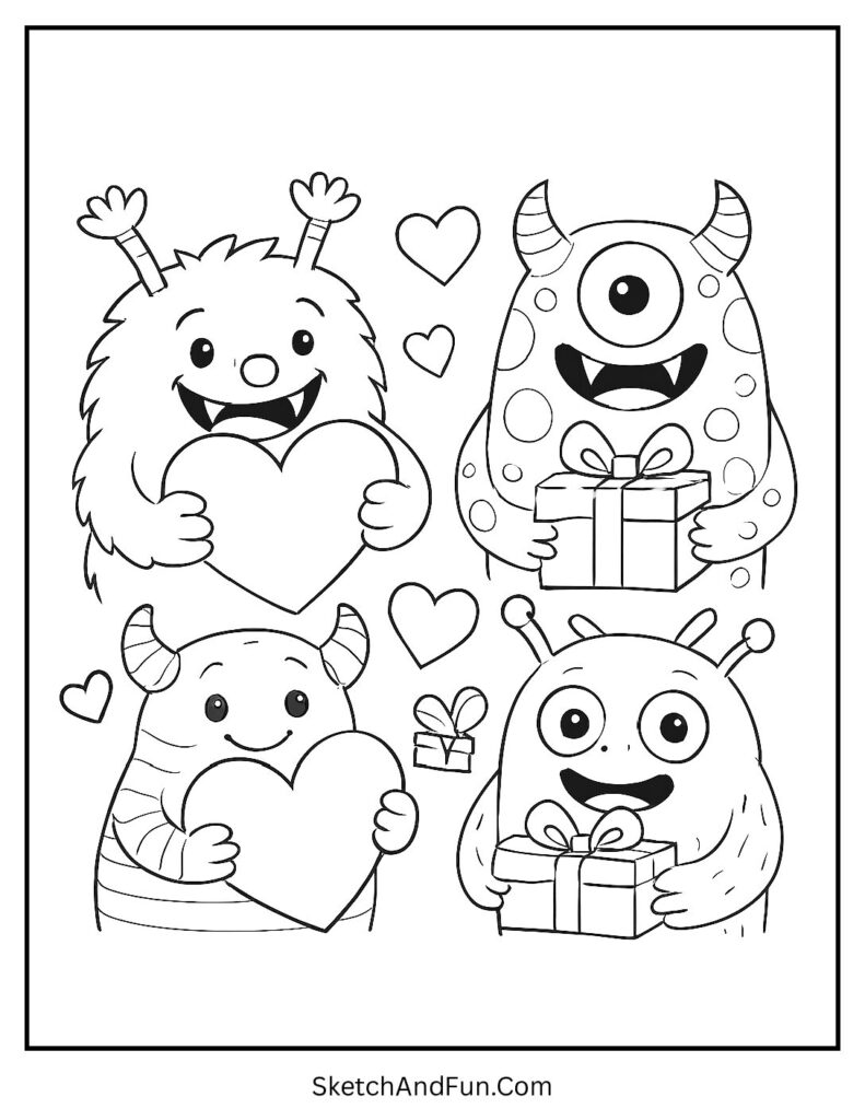 60+ Valentine’s Day Coloring Pages