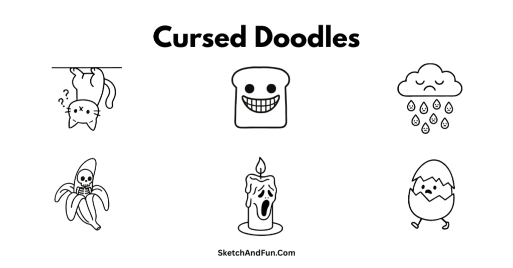 20+ Cursed Doodles and Drawing Ideas - Sketch and Fun