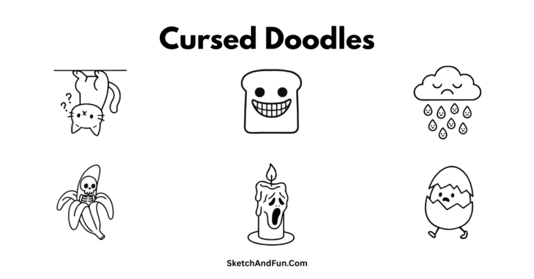 20+ Cursed Doodles and Drawing Ideas - Sketch and Fun