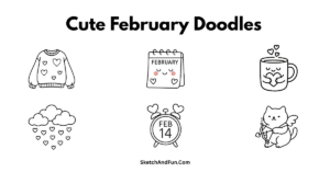 25+ Cute February Doodles and Drawing Ideas