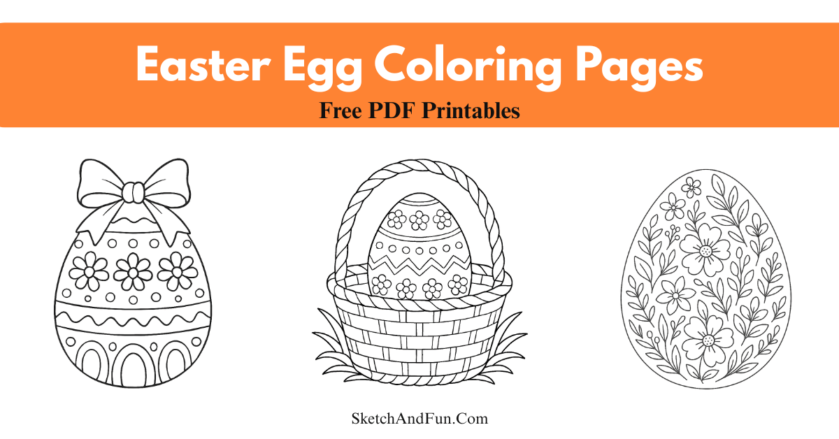 20+ Easter Egg Coloring Pages (Free PDF Printables)