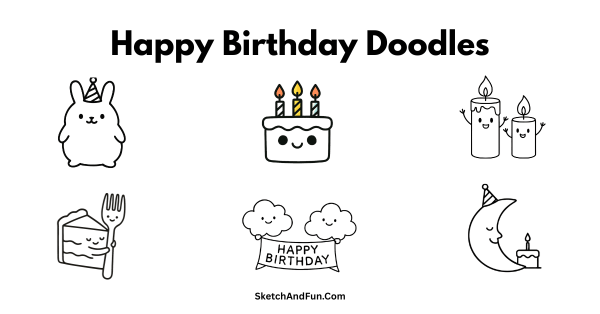 20+ Happy Birthday Doodles and Drawing Ideas