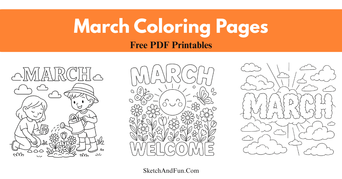 40+ March Coloring Pages (Free to Download & Print)