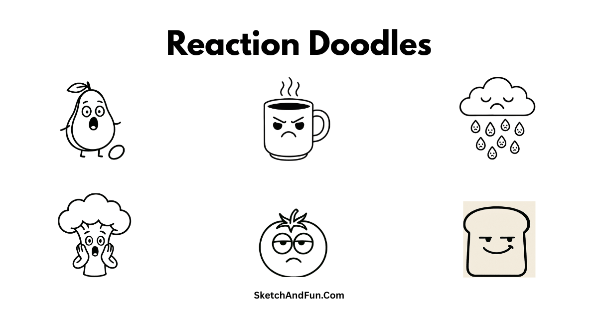 20+ Reaction Doodles and Drawing Ideas - Sketch and Fun