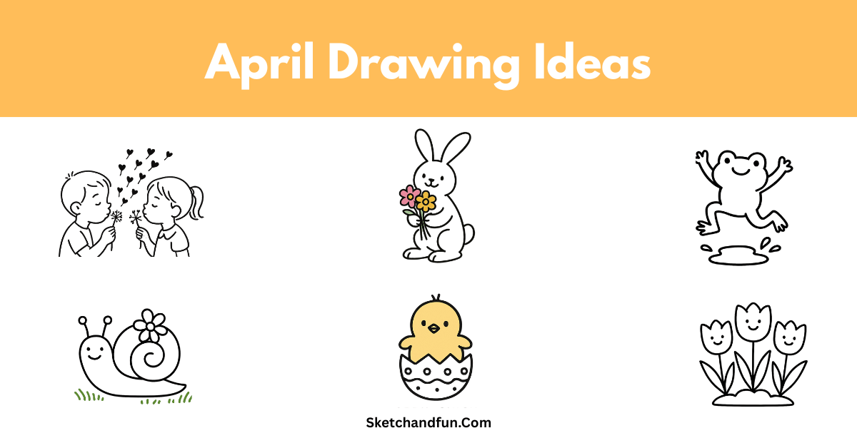 25+ Easy Cute April Drawing Ideas - Sketch and Fun