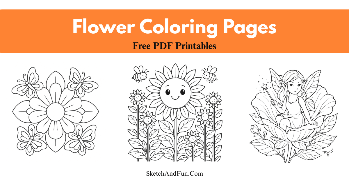 20+ Flower Coloring Pages - Free PDF Printables