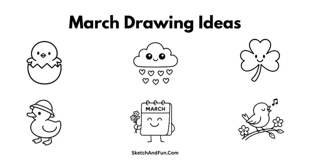 30+ Cute March Drawing Ideas - Sketch and Fun