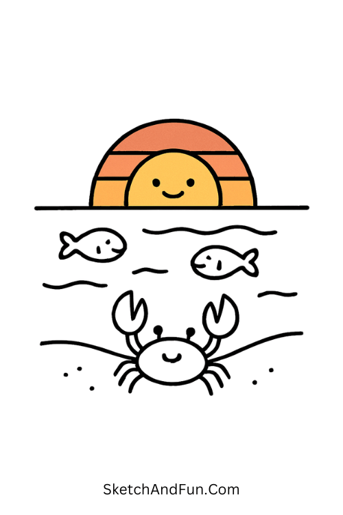 20+ Cute Ocean Drawing Ideas - Sketch and Fun
